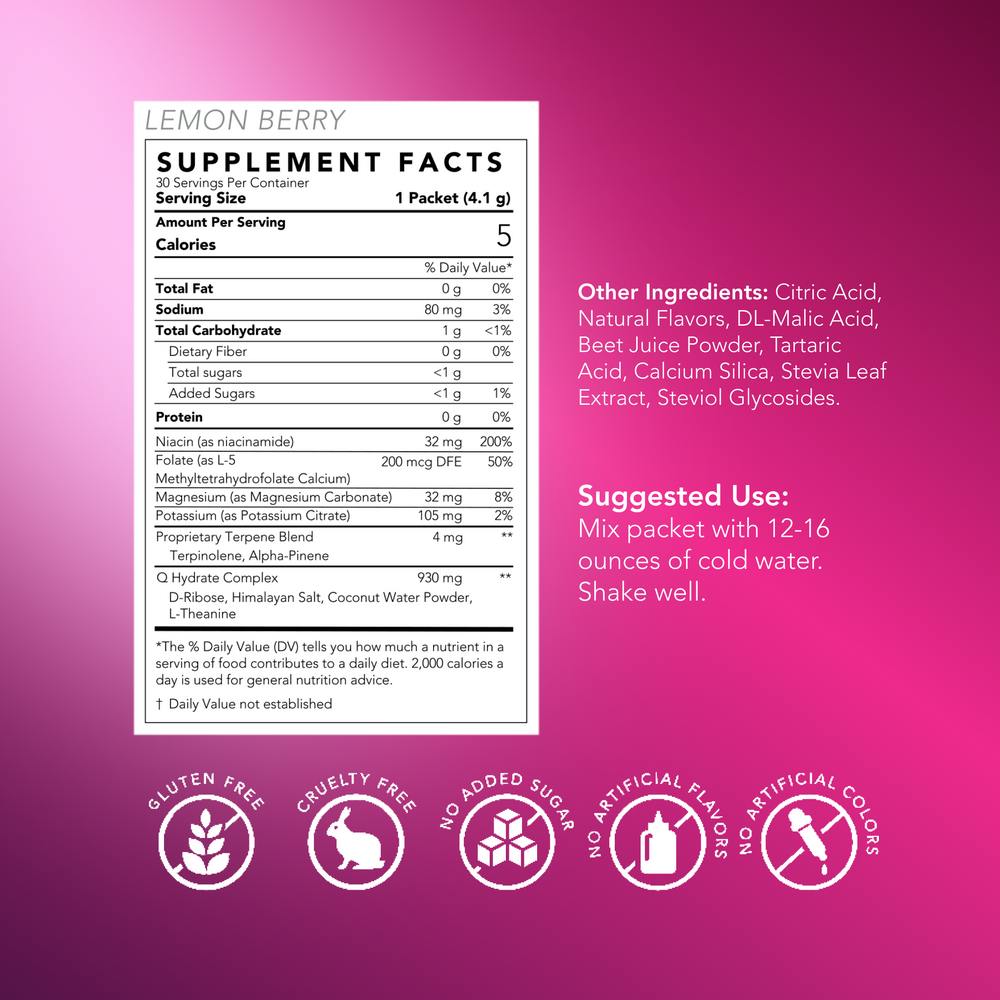 Q Twist Hydrate Lemon Berry Drink Mix: Shop now | Q Sciences